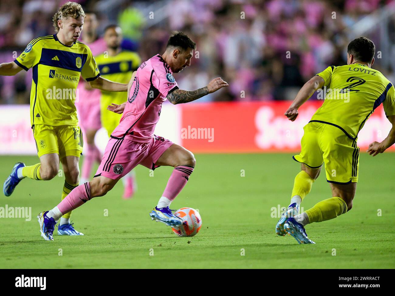 Inter Miami forward Lionel Messi races past Nashville SC defender ...