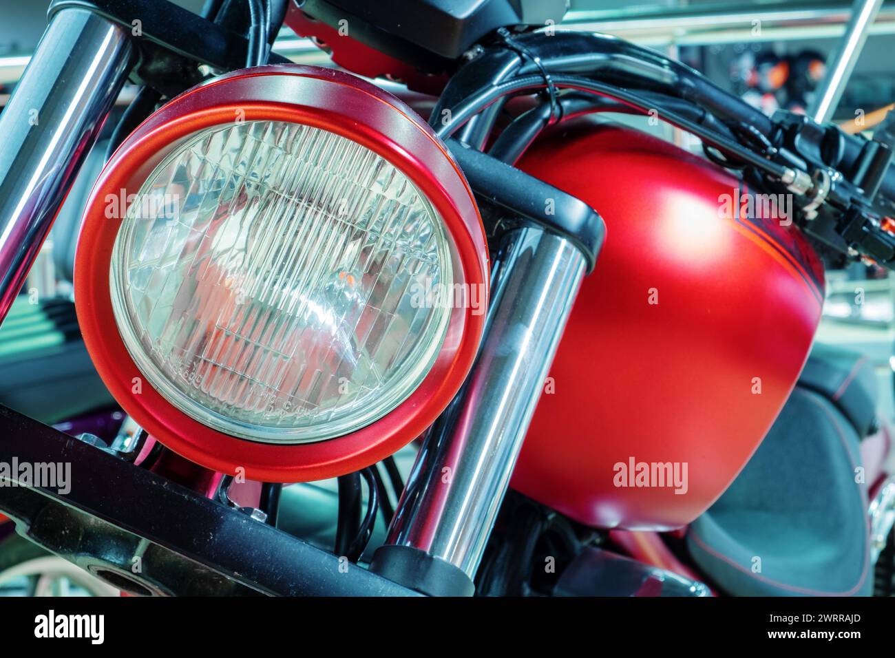 A close-up of a classic motorcycle headlight Stock Photo - Alamy