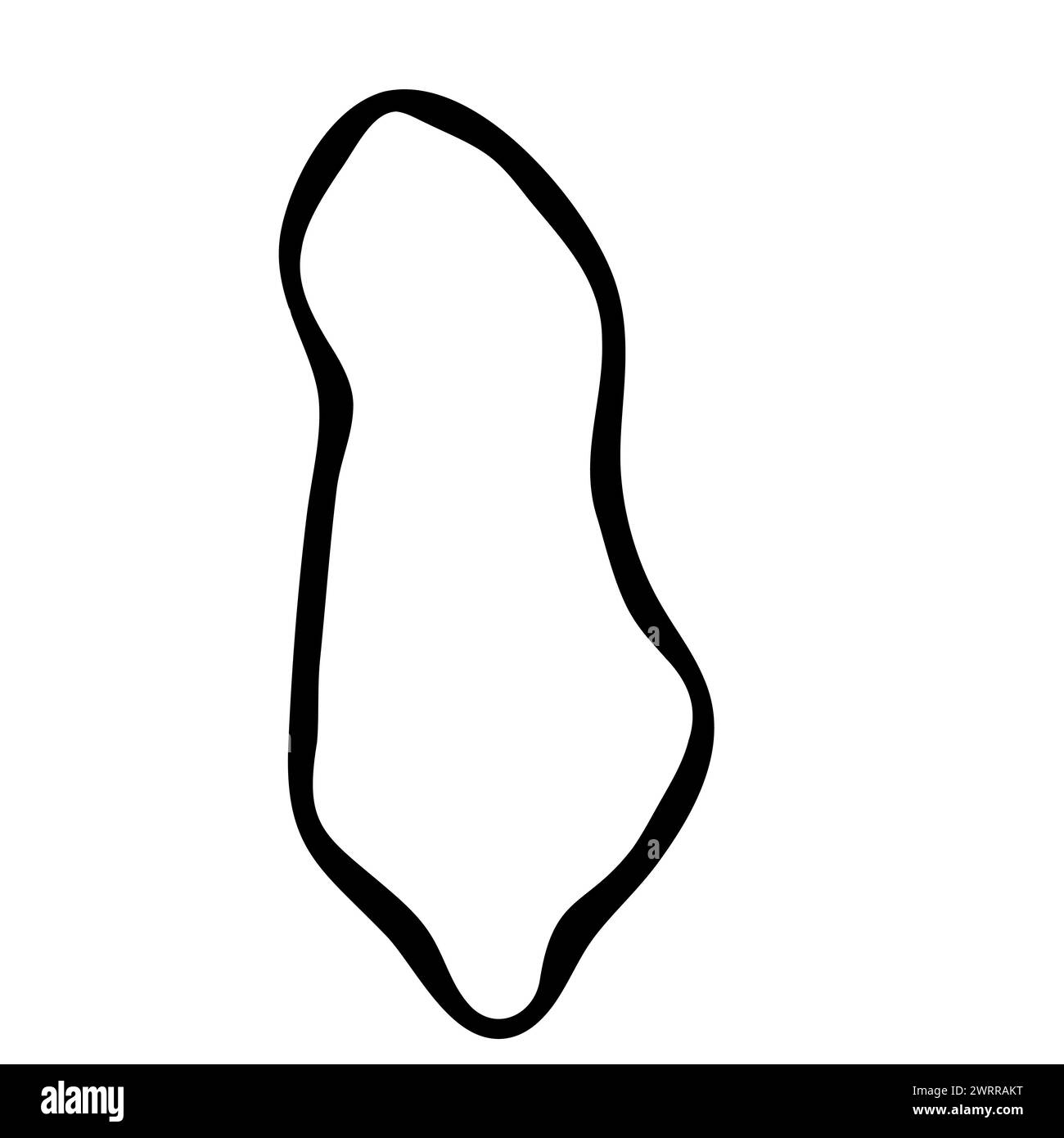 Albania Country Simplified Map Black Ink Smooth Outline Contour On