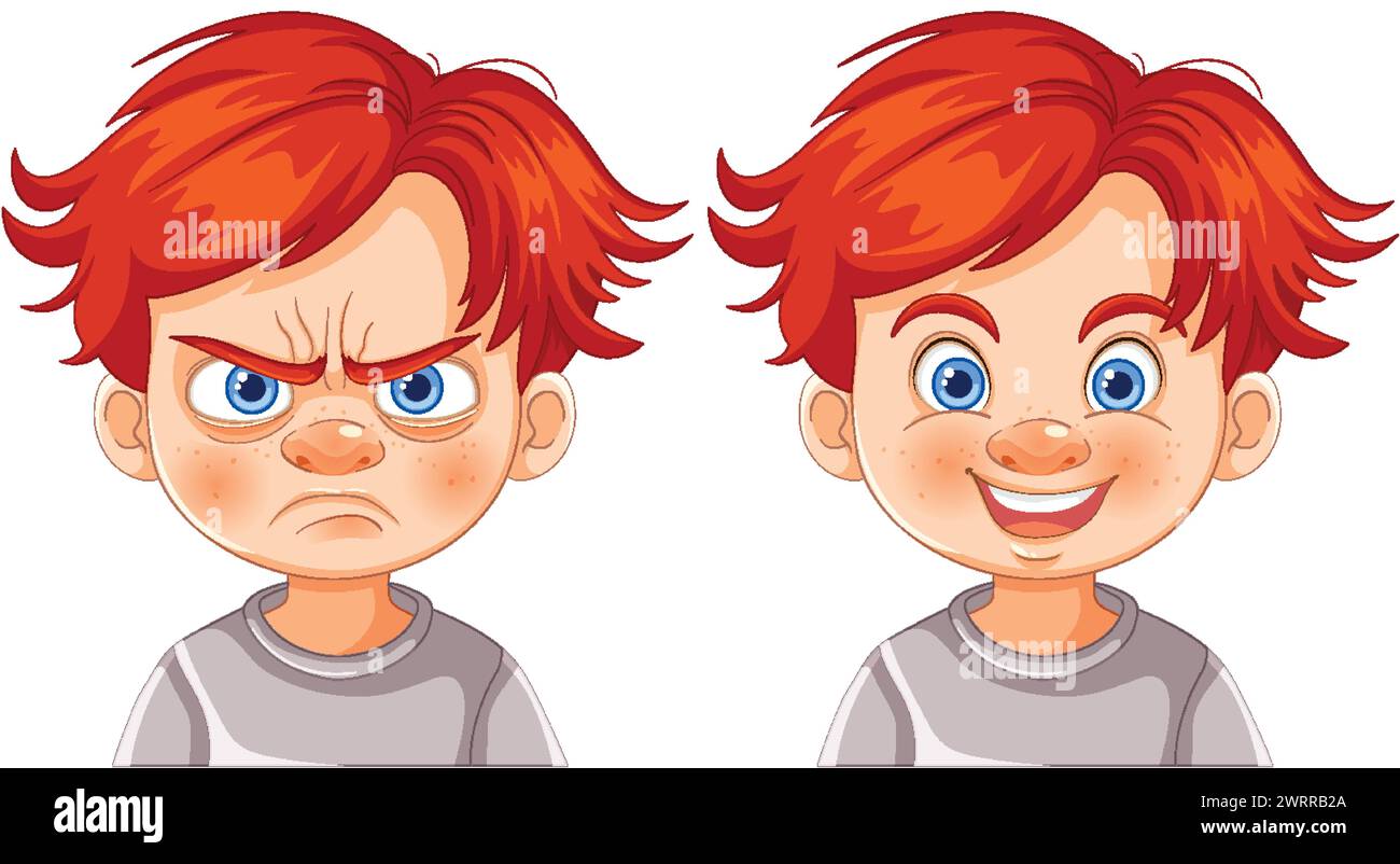 Two expressions showing contrasting emotions Stock Vector Image & Art ...