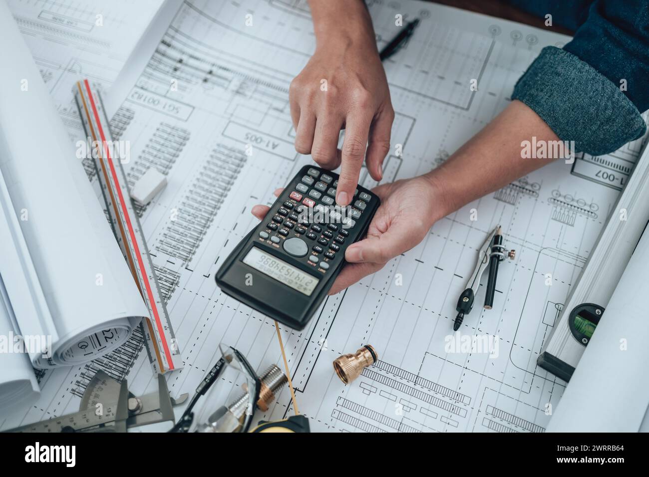 Engineering working with drawings inspection and press calculator on ...
