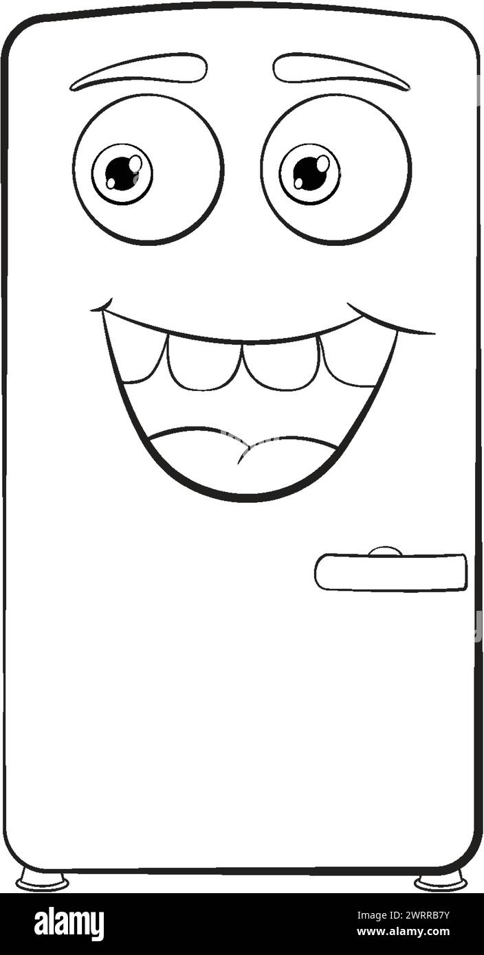 Vector illustration of a smiling cartoon refrigerator Stock Vector ...