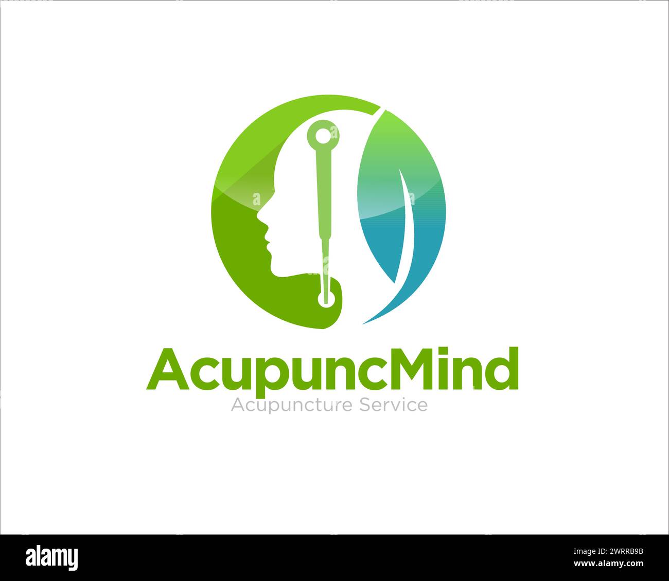 face acupuncture and leaf logo for herbal and traditional medicine logo ...