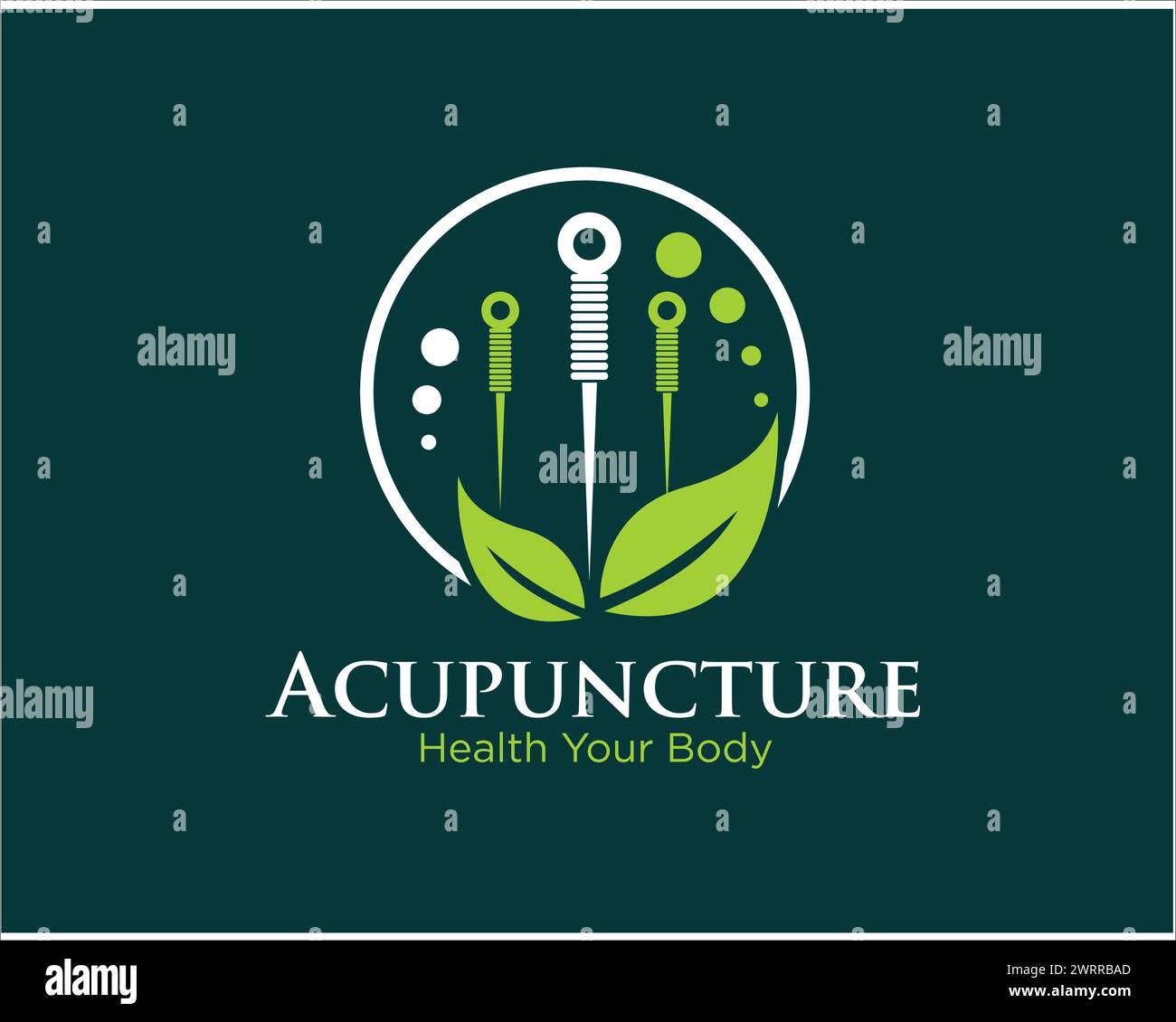 needle leaf acupuncture herbal and traditional medicine logo Stock ...