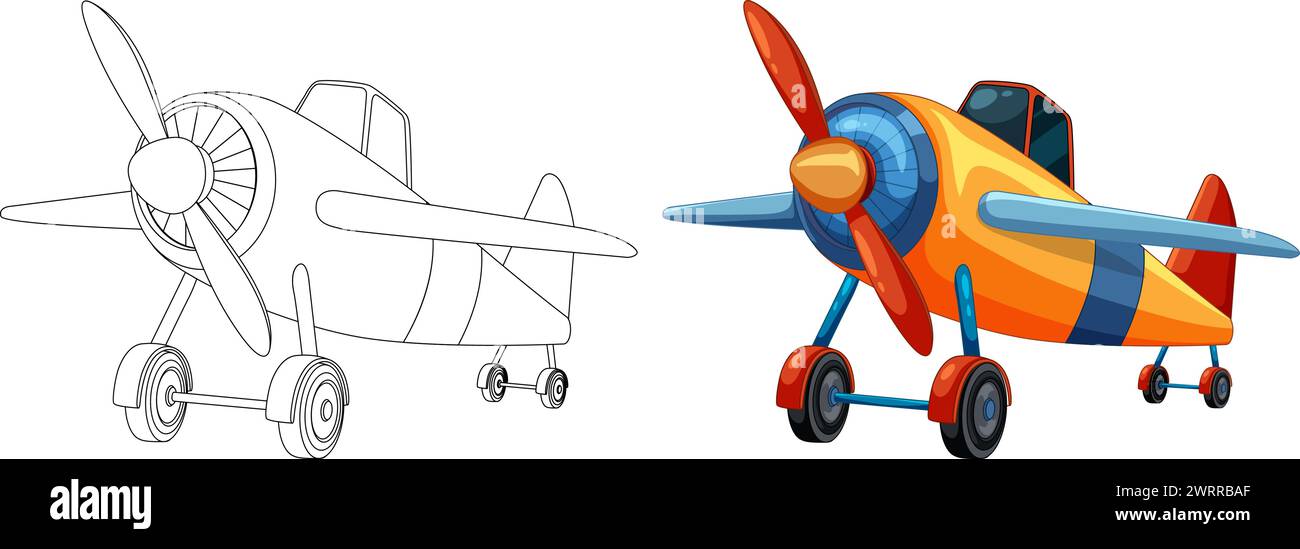 Vector illustration of a stylized cartoon airplane Stock Vector Image ...