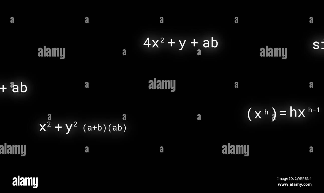 Image of mathematical equations on black background Stock Photo - Alamy