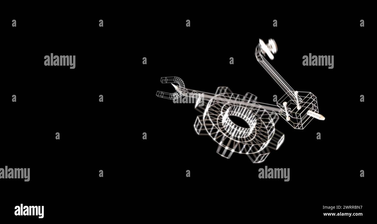 Image of icons moving on black background Stock Photo - Alamy