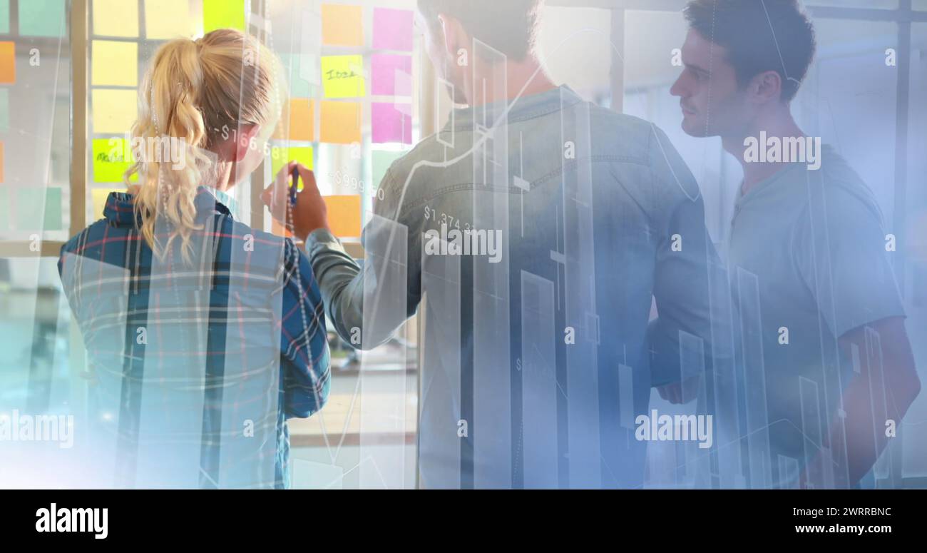 Statistical Data Processing Against Group Of Office Colleagues Writing