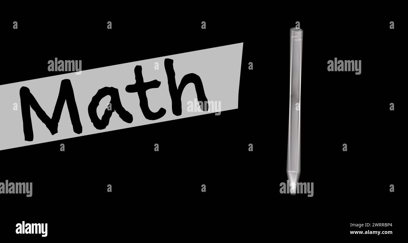 Image of math text over school icons on black background Stock Photo ...