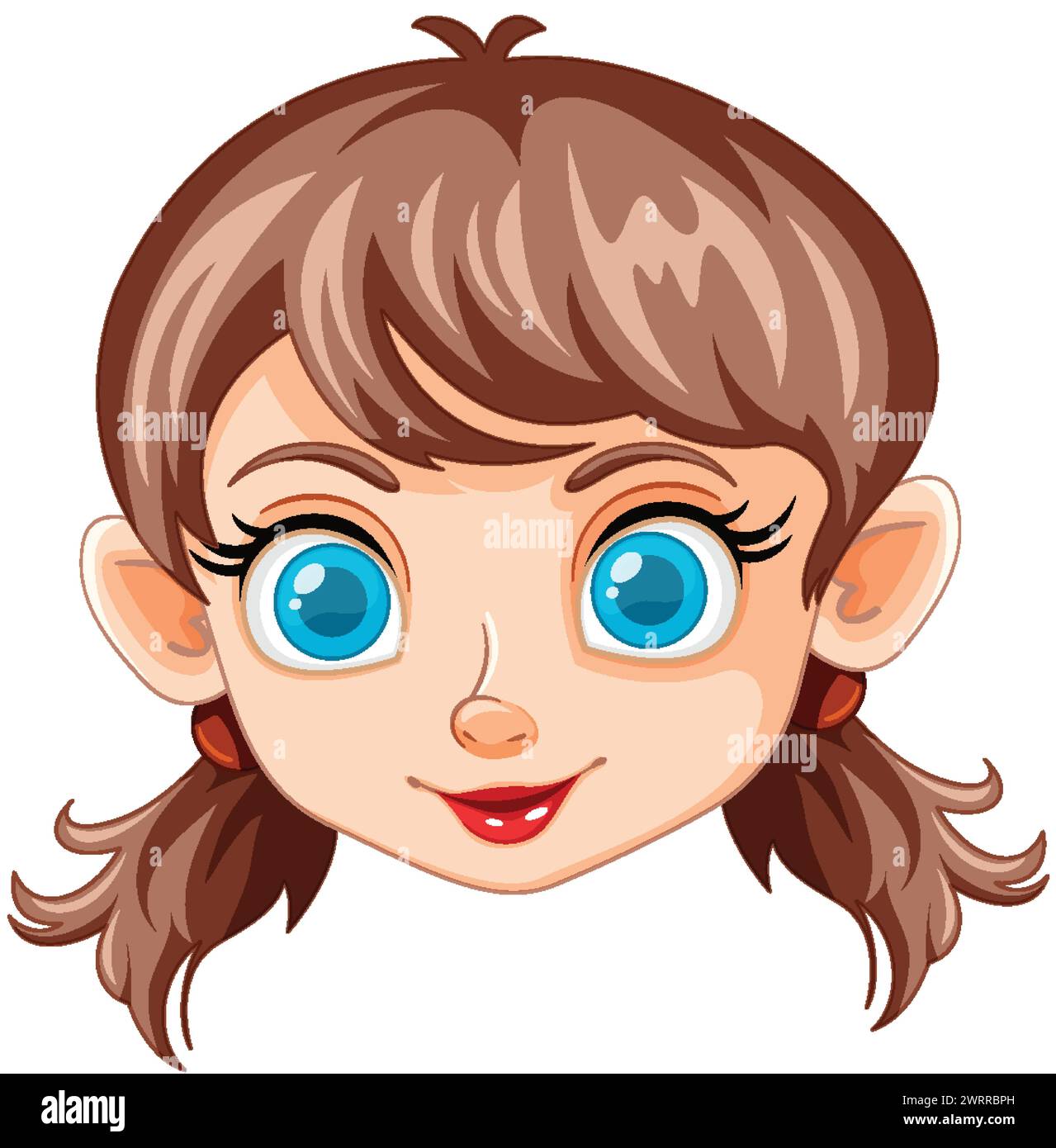 Vector illustration of a smiling female elf face Stock Vector Image ...