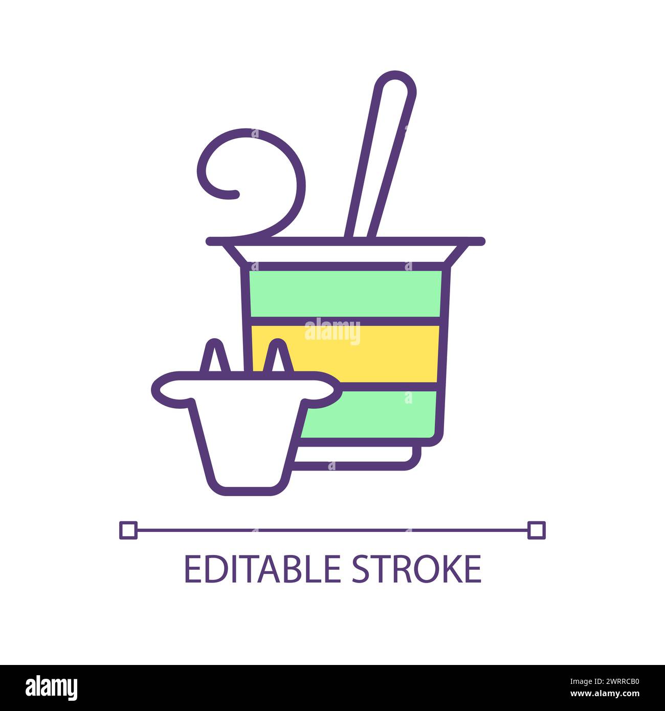 Yogurt cup RGB color icon Stock Vector Image & Art - Alamy