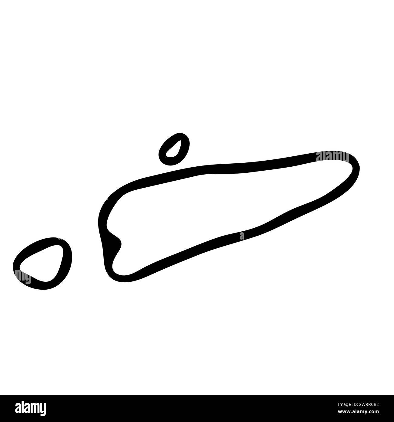 East Timor country simplified map. Black ink smooth outline contour on ...