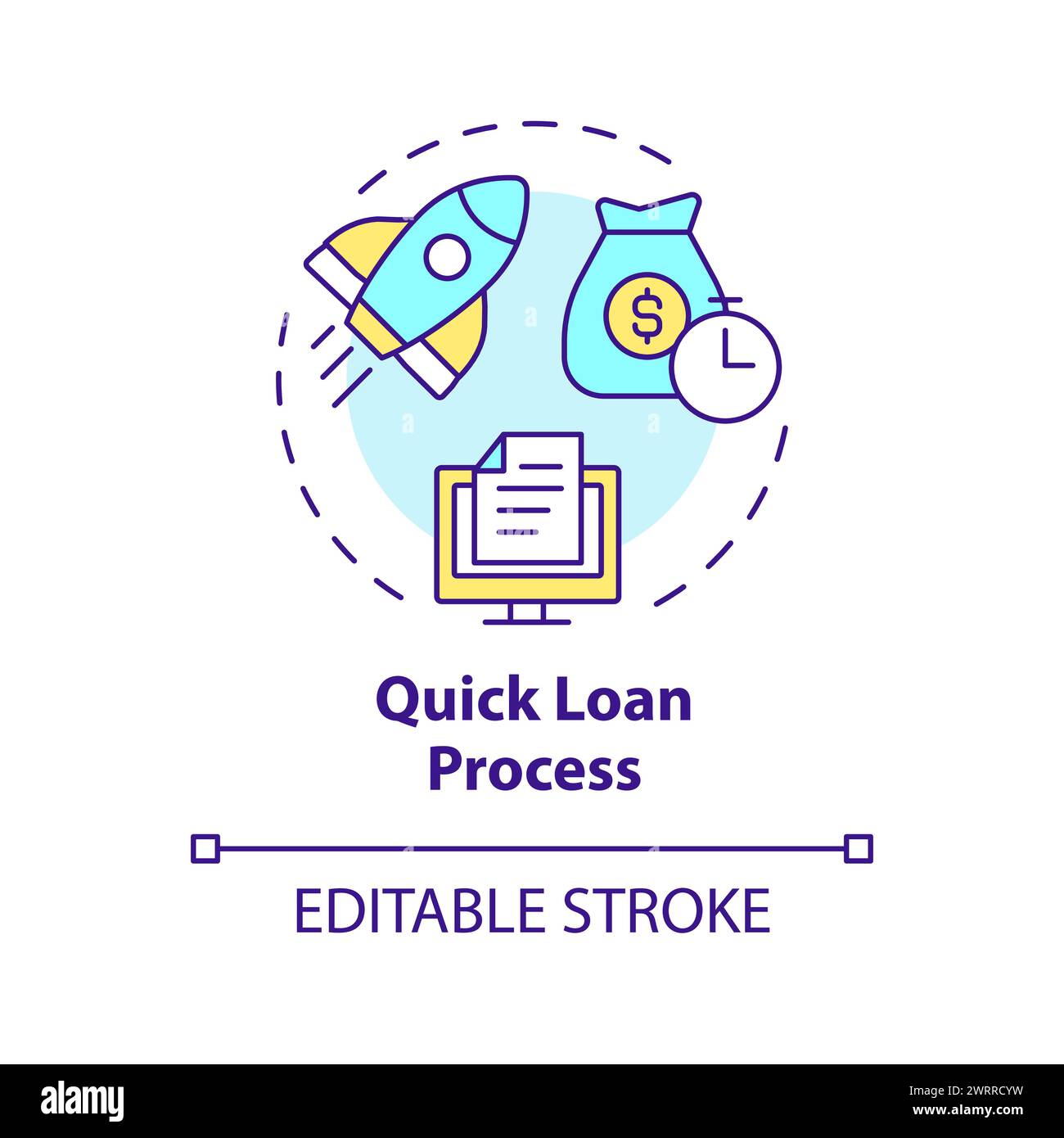 Quick loan process multi color concept icon Stock Vector Image & Art ...