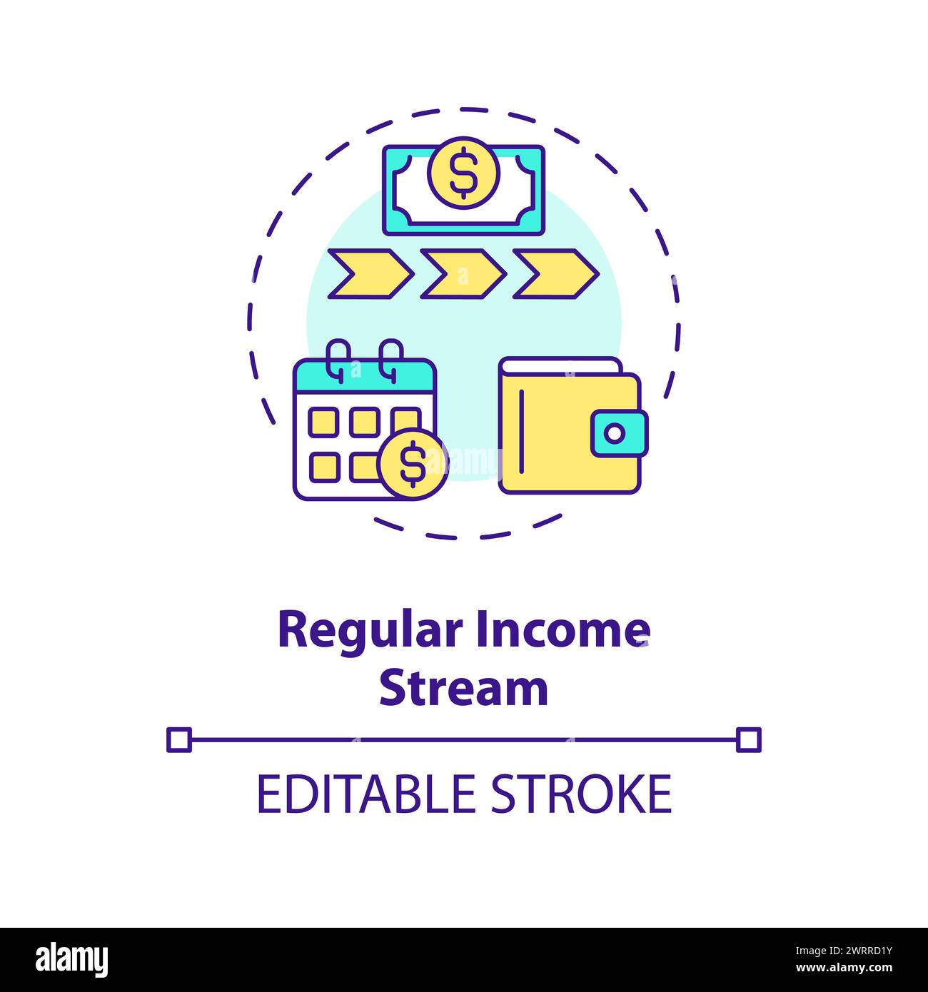 Regular income stream multi color concept icon Stock Vector Image & Art - Alamy