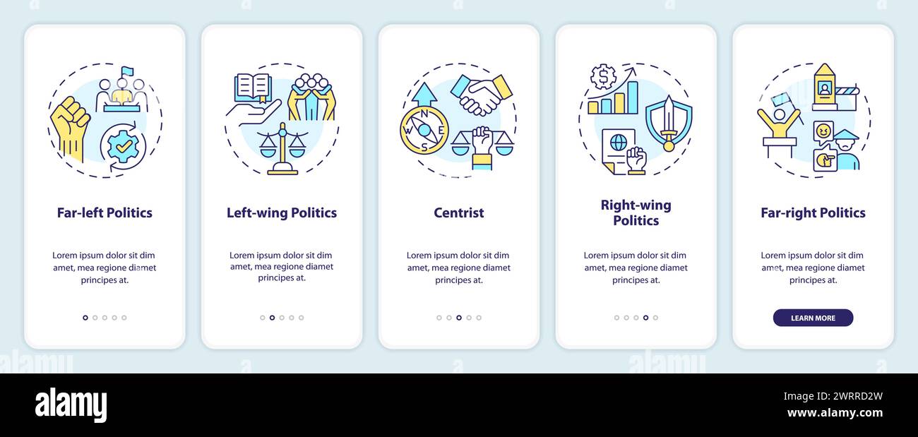 Political polarization onboarding mobile app screen Stock Vector Image ...