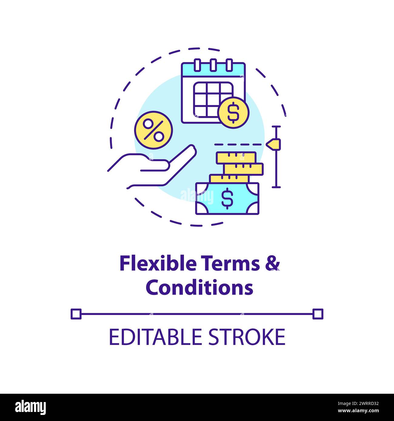 Flexible Terms And Conditions Multi Color Concept Icon Stock Vector Image And Art Alamy