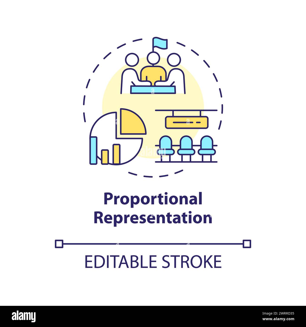 Proportional representation multi color concept icon Stock Vector Image ... Proportional representation multi color concept icon Stock Vector Image ...