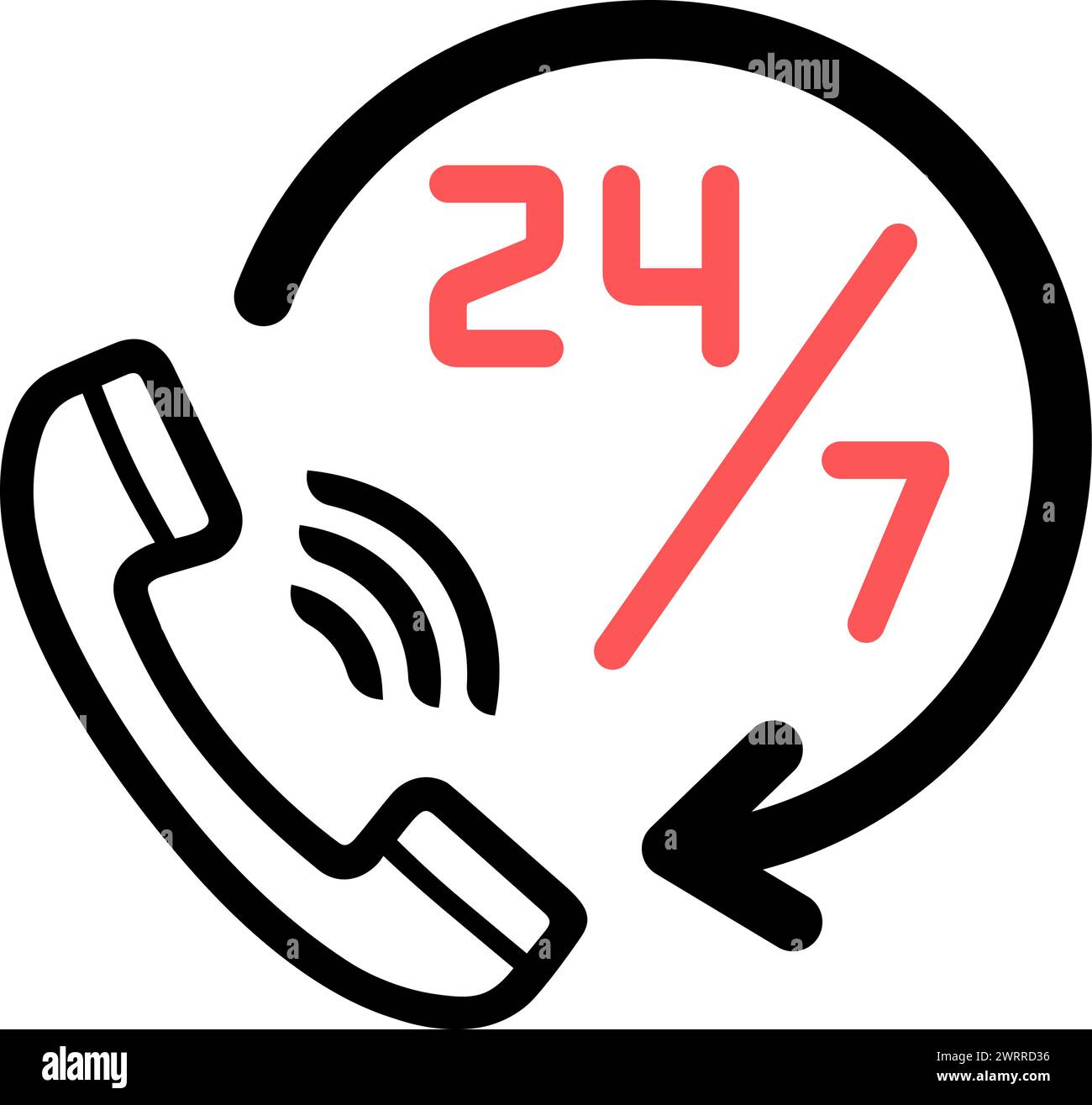 Icon of a 24 hours a day as symbol of support Stock Vector Image & Art ...