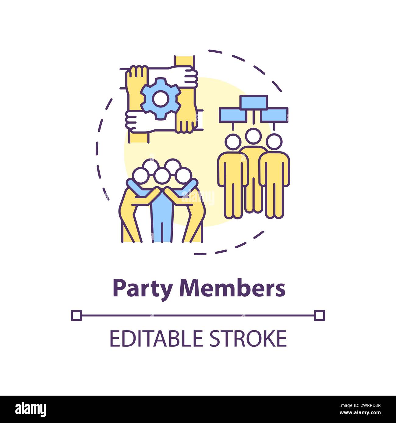 Political party members multi color concept icon Stock Vector Image ...