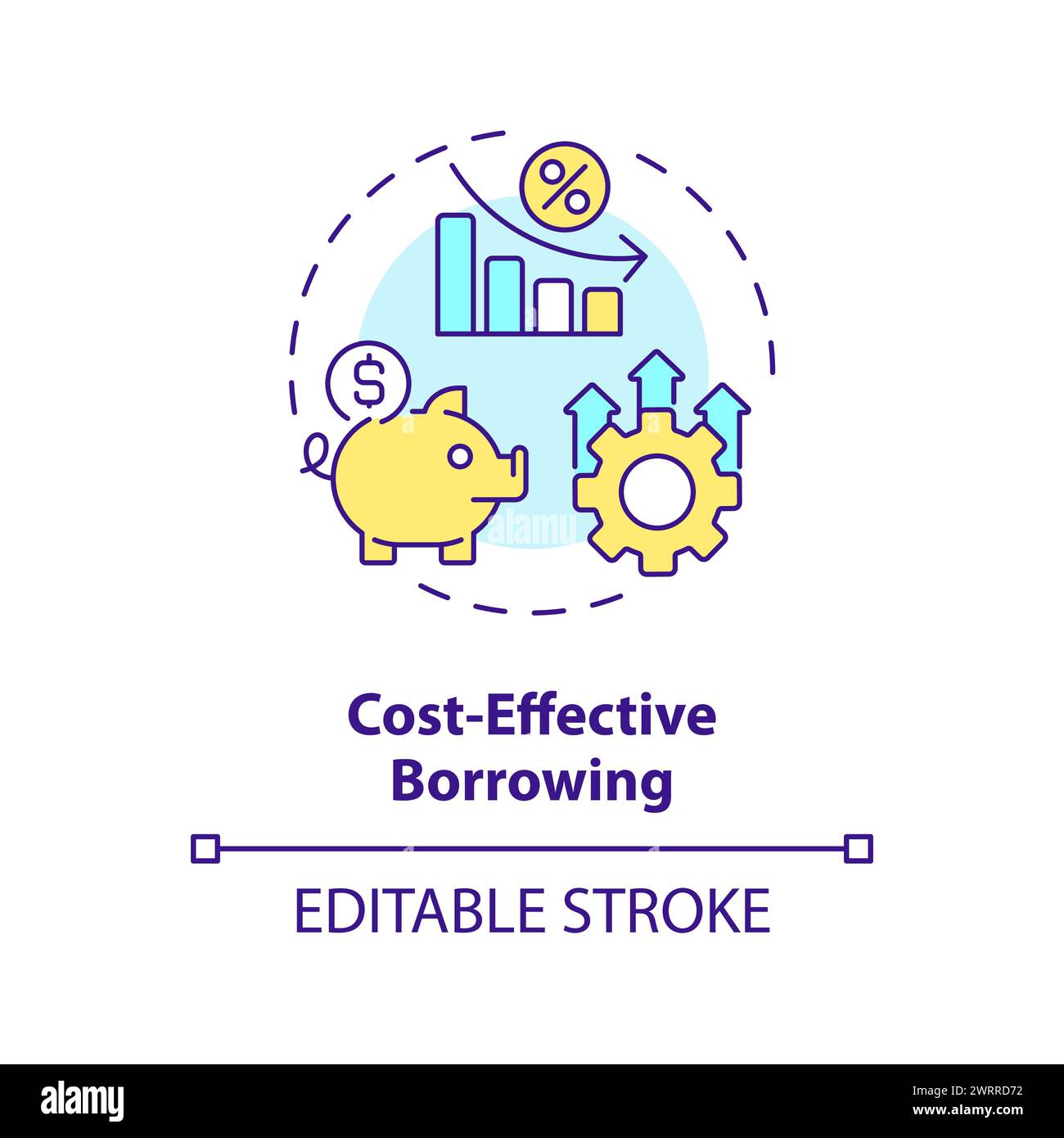 Cost-effective borrowing multi color concept icon Stock Vector Image ... Cost-effective borrowing multi color concept icon Stock Vector Image ...
