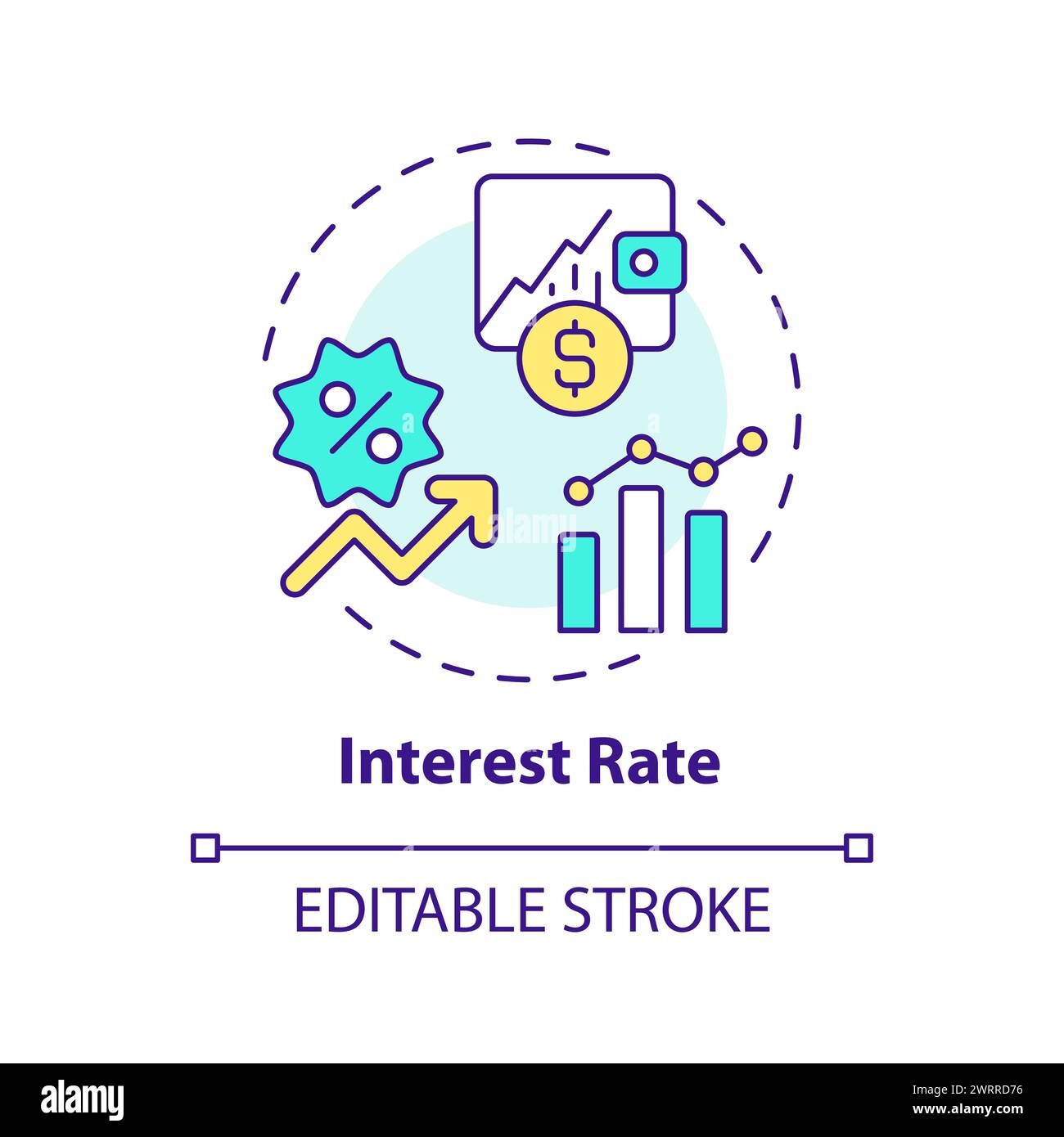 Interest rate multi color concept icon Stock Vector Image & Art - Alamy