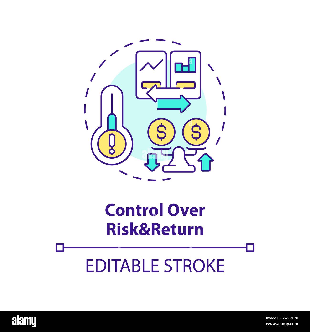 Control over risk and return multi color concept icon Stock Vector ...
