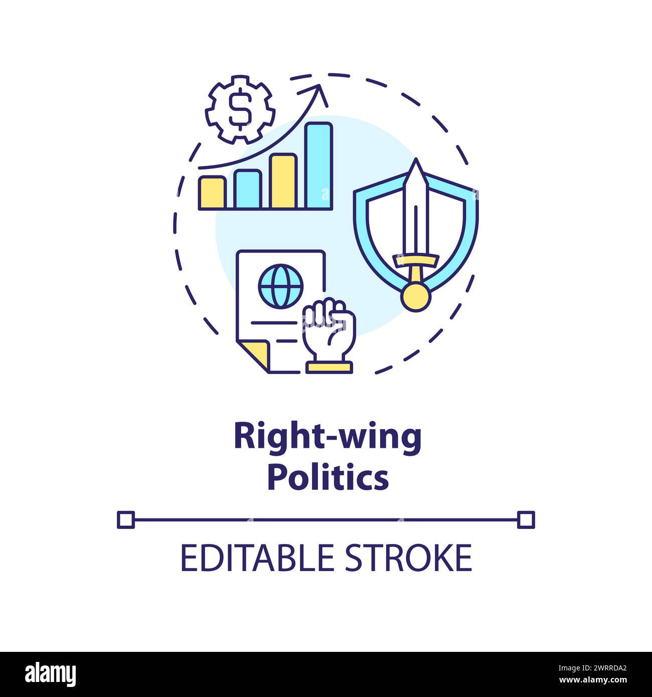 Right-wing politics multi color concept icon Stock Vector Image & Art ...