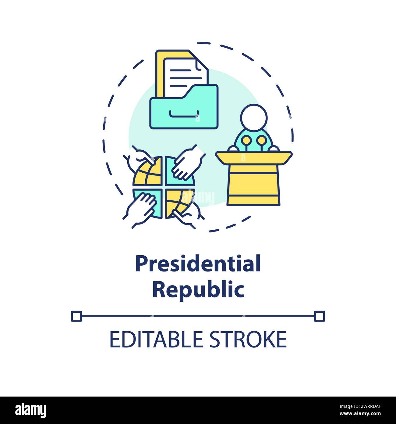 Presidential republic multi color concept icon Stock Vector Image & Art ...