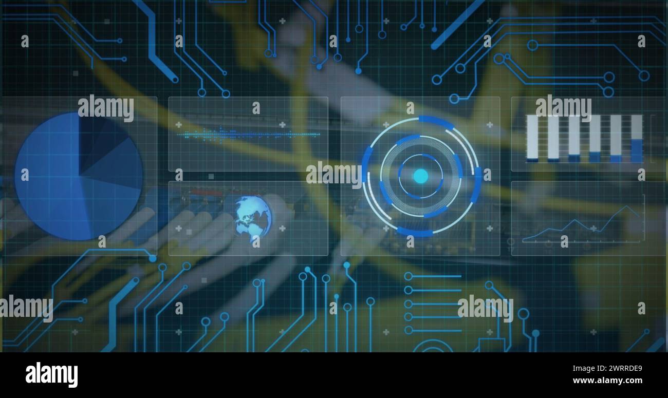 Image of scope scanning and circuit board over cables in computer ...