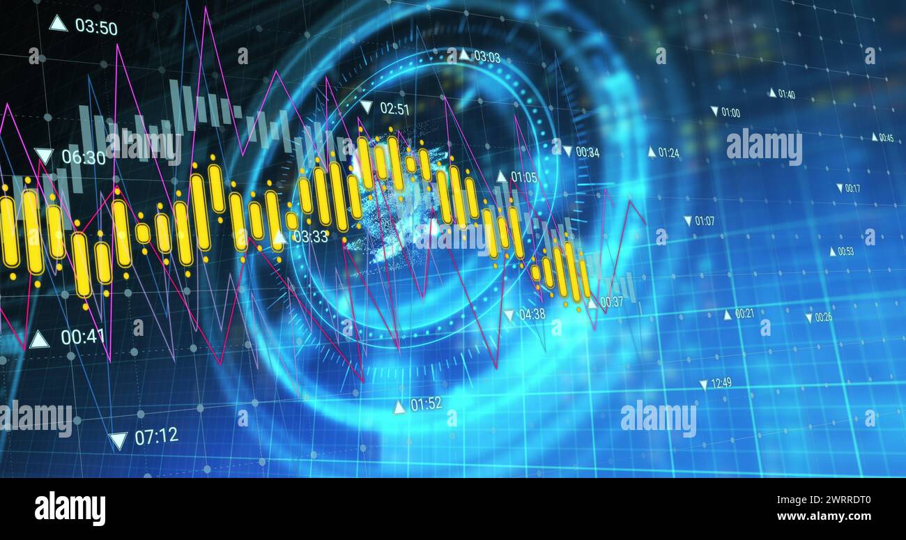 The image shows a processing circle with a rotating uah over a blue and ...