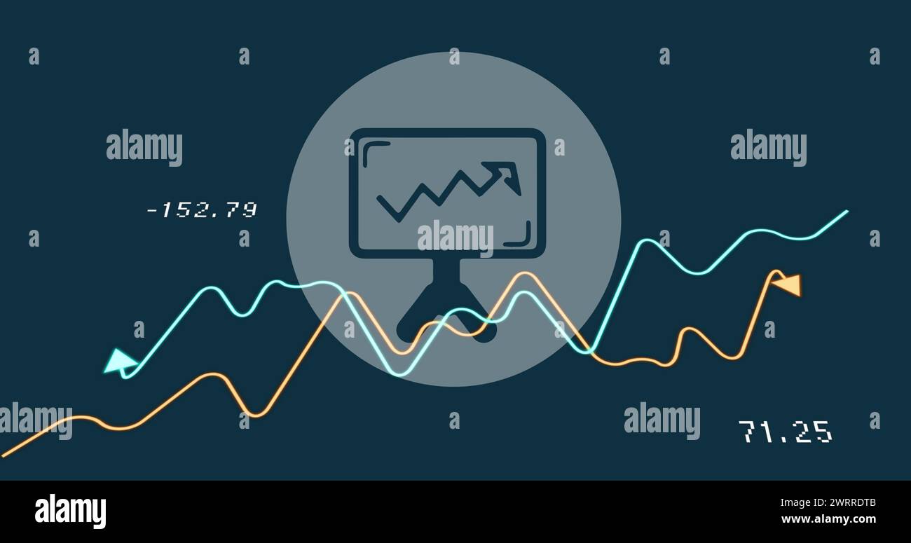 Image of data processing over diagram Stock Photo - Alamy