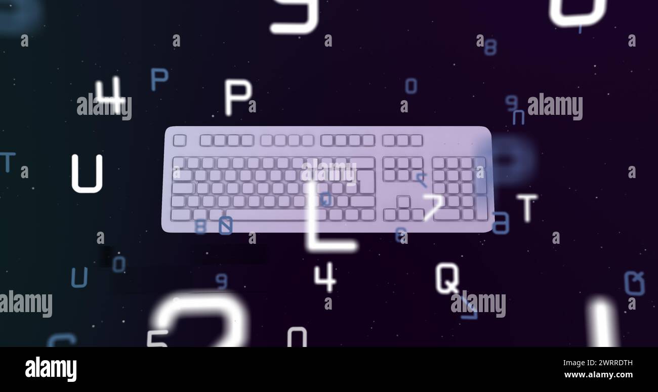 Image of data processing over keyboard Stock Photo - Alamy