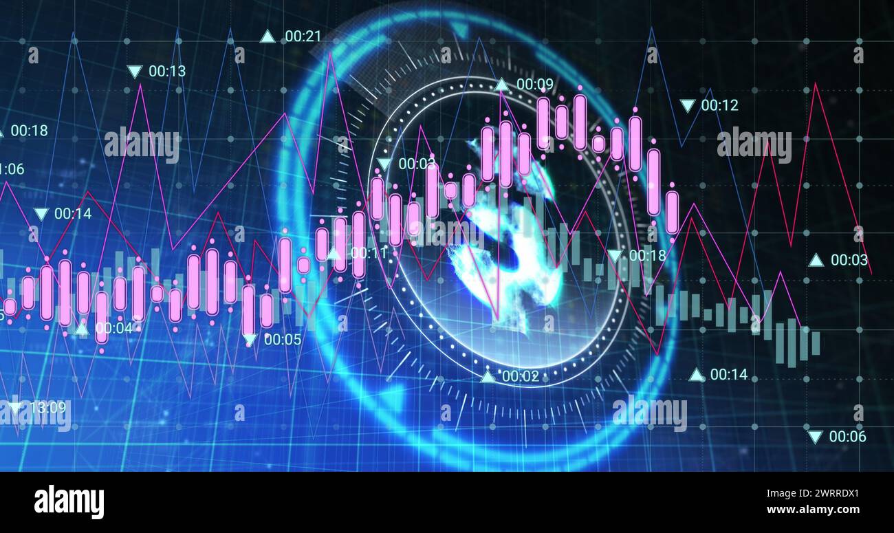 Digital image of a rotating dollar in a circle symbolizes the economy's motion Stock Photo - Alamy