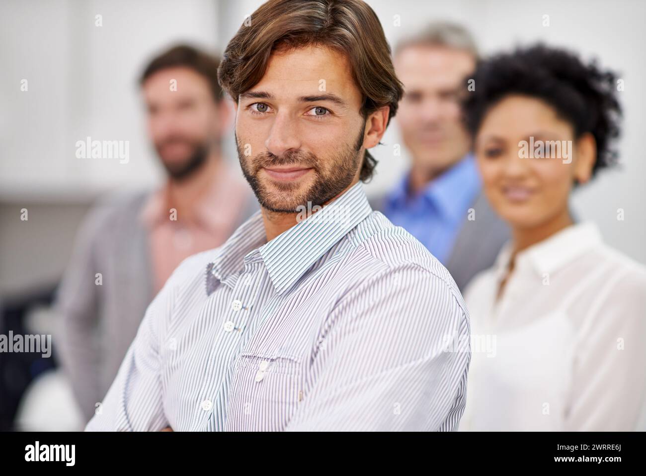 Smile, office and businessman in portrait with confidence and ...