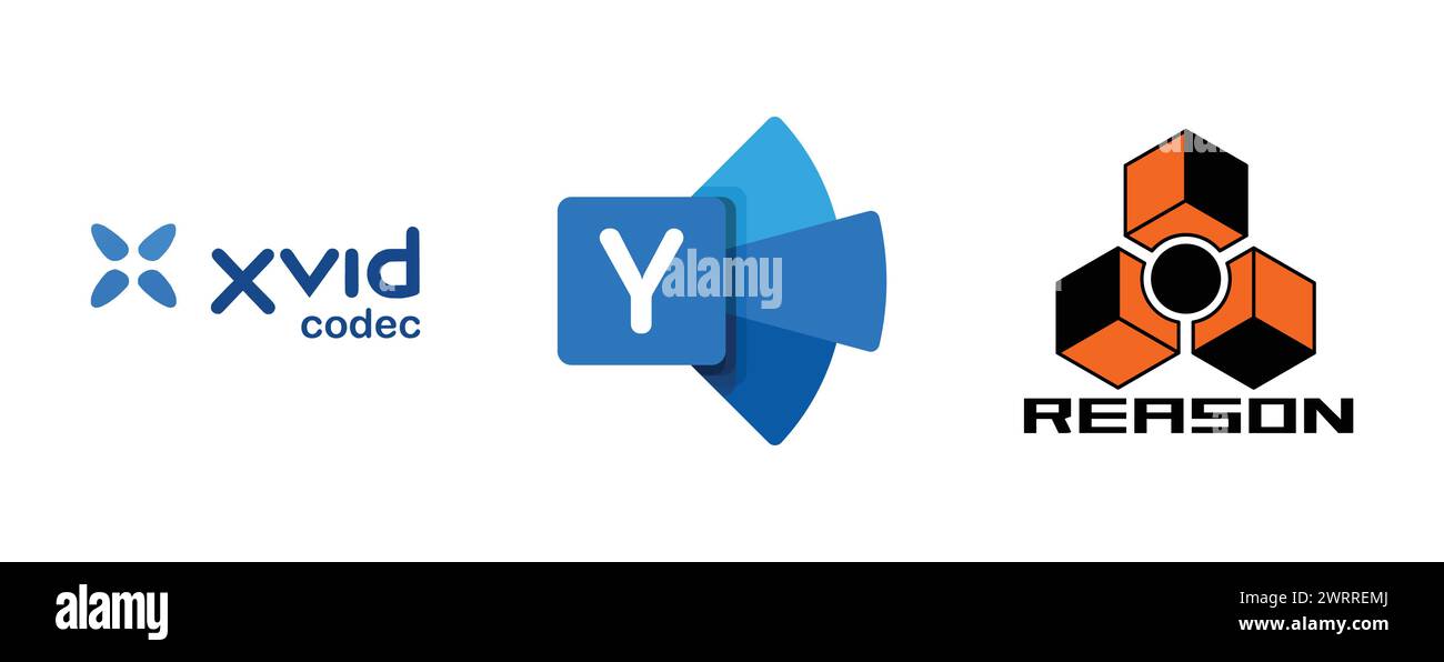 Microsoft Yammer, Xvid , Reason Software . Vector brand logo collection ...