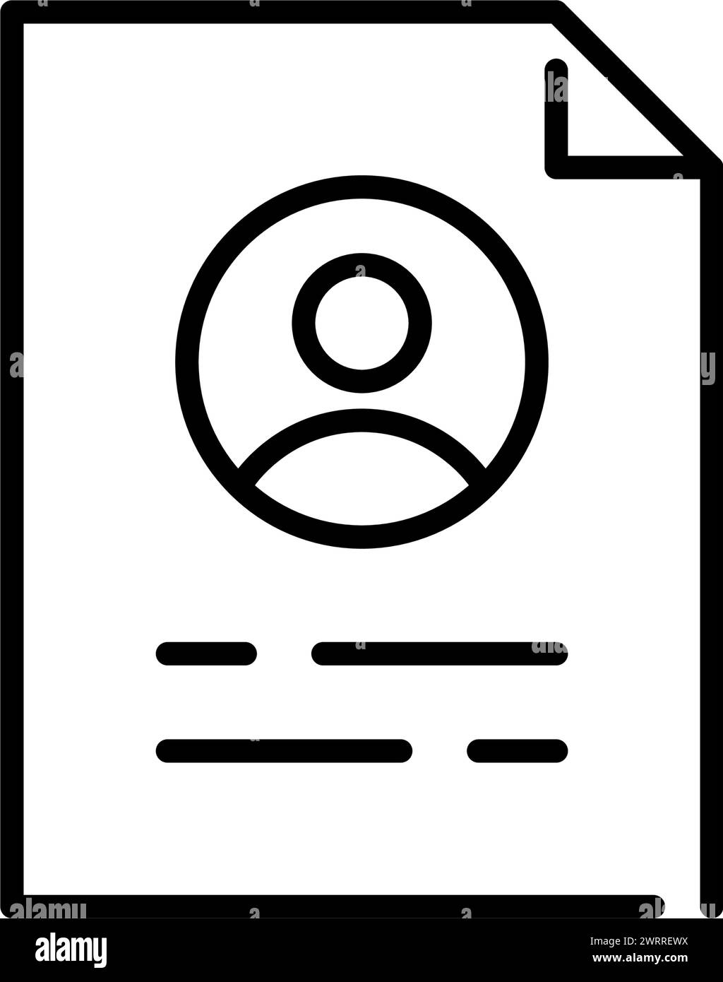 Resume icon. User symbol and document. Pixel perfect, editable stroke ...