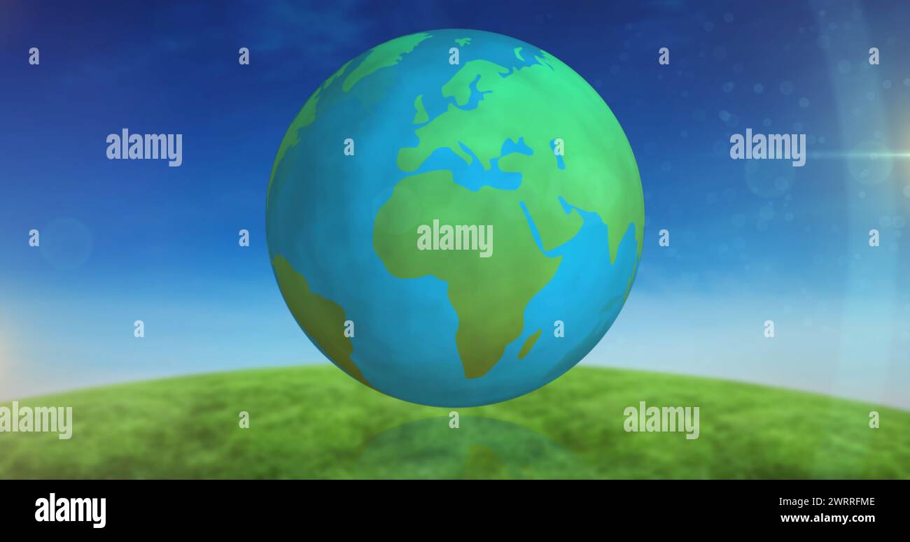 Blue green globe hi-res stock photography and images - Alamy