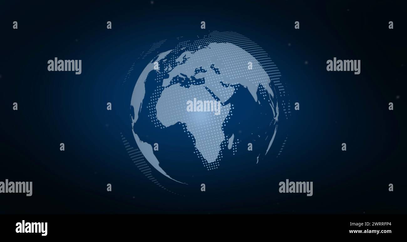 Composition of data processing and scopes scanning on screens over globe Stock Photo - Alamy