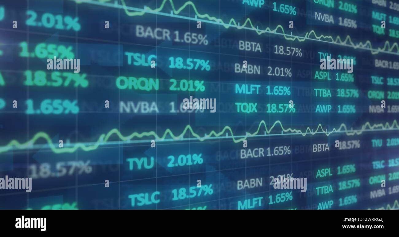 This image depicts the processing of stock exchange financial data ...