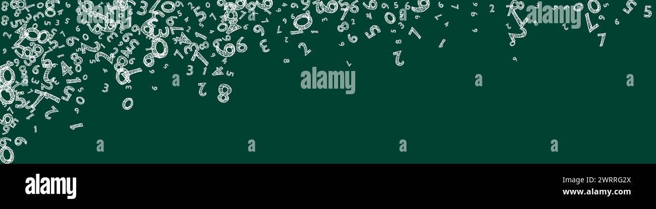 Falling childish chalk numbers. Math study concept with flying digits ...