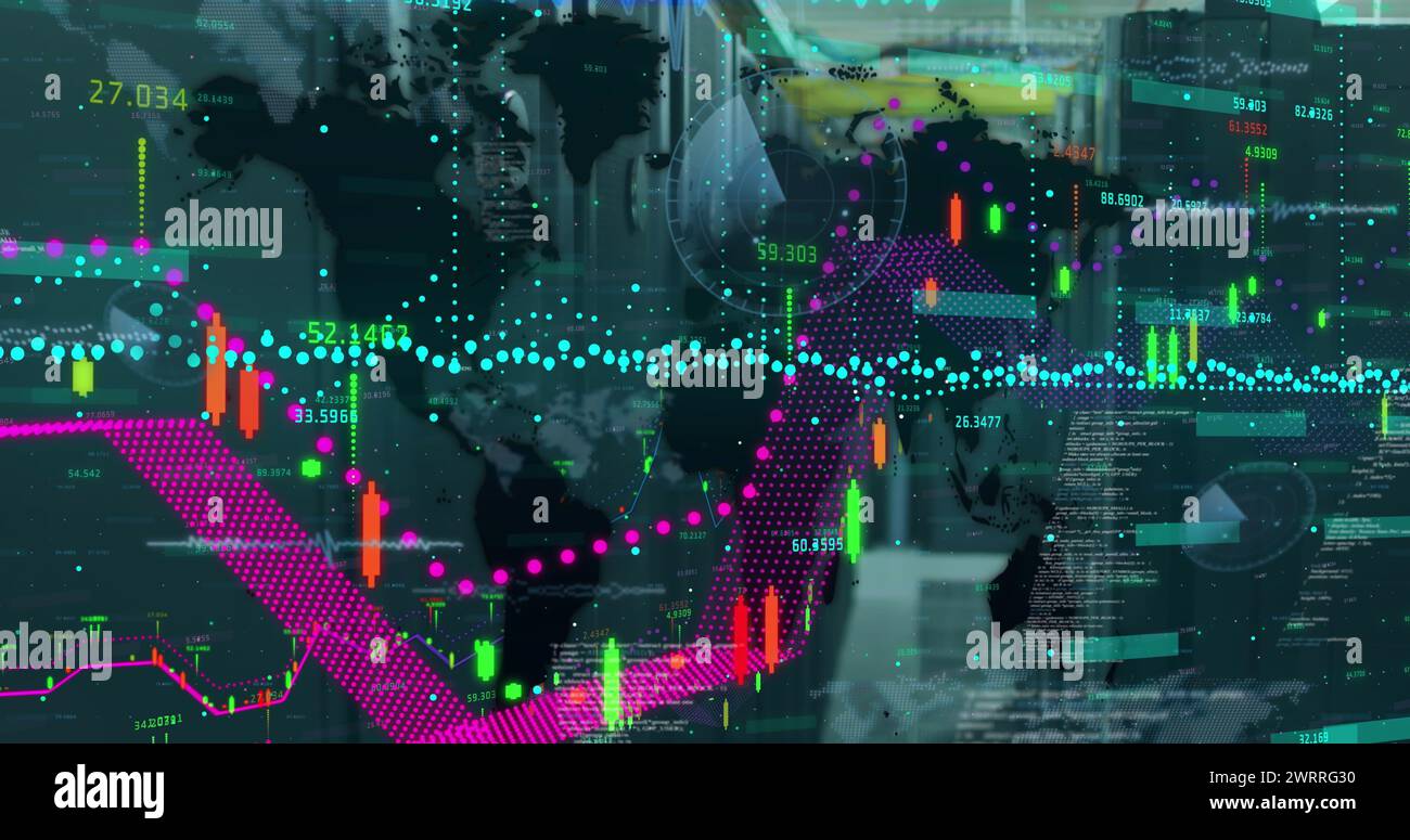 Image of cyber attack warning over statistics and data processing Stock Photo - Alamy