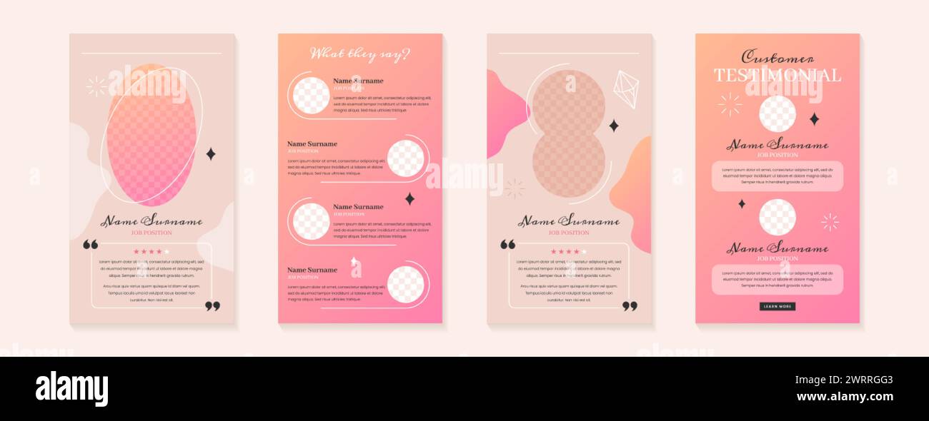 Customer service review or feedback story template design. Vector set ...