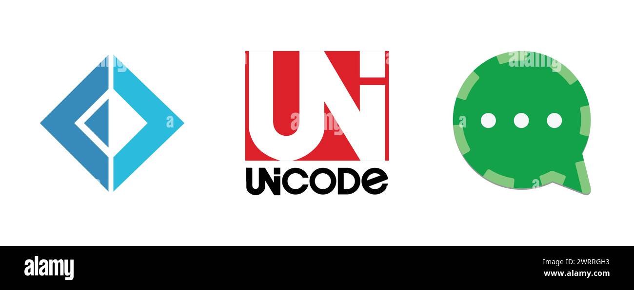 Fsharp, Unicode, Conversations . Vector brand logo collection Stock ...