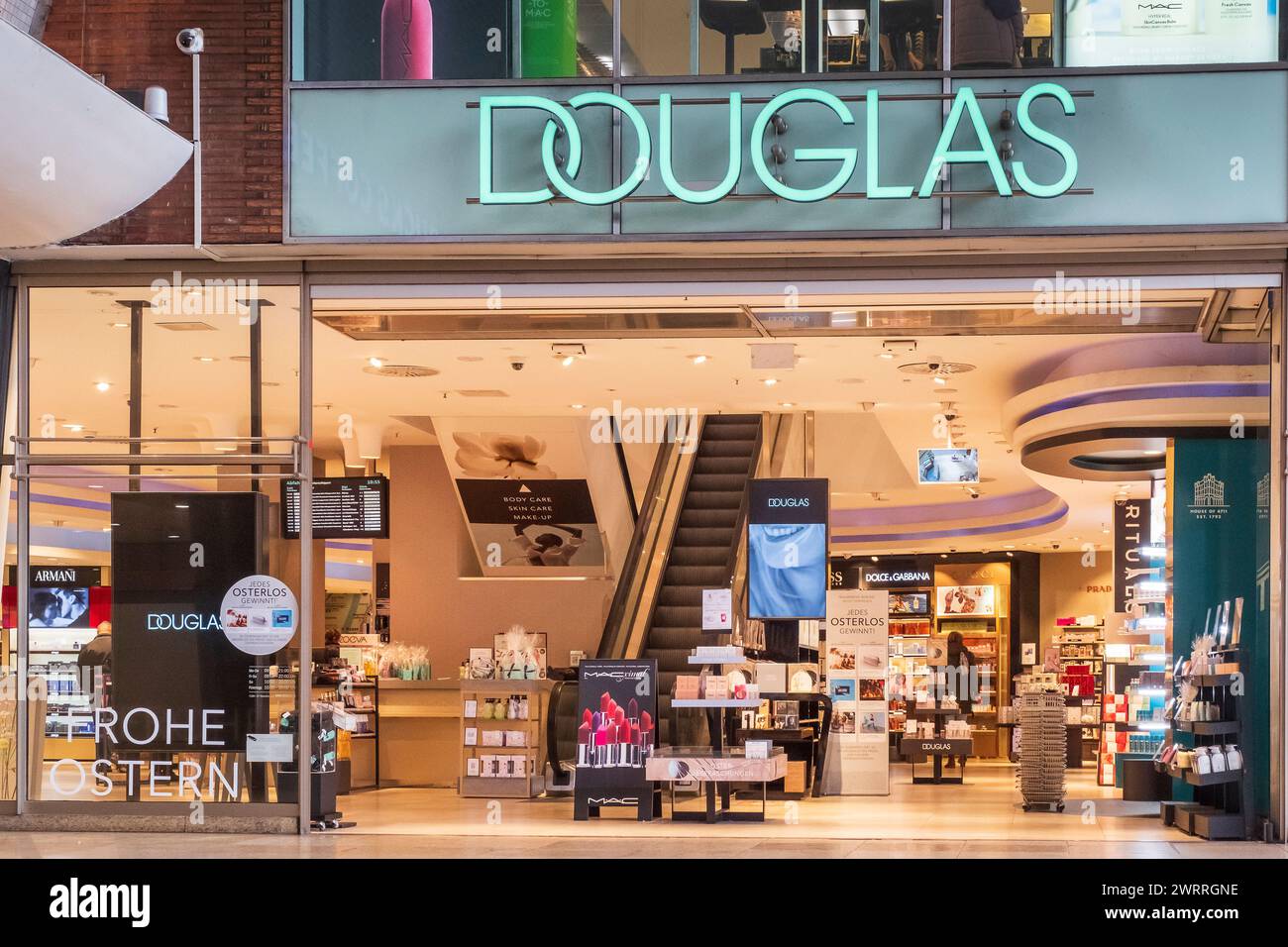 Large Douglas shop at Cologne Central Station Stock Photo - Alamy