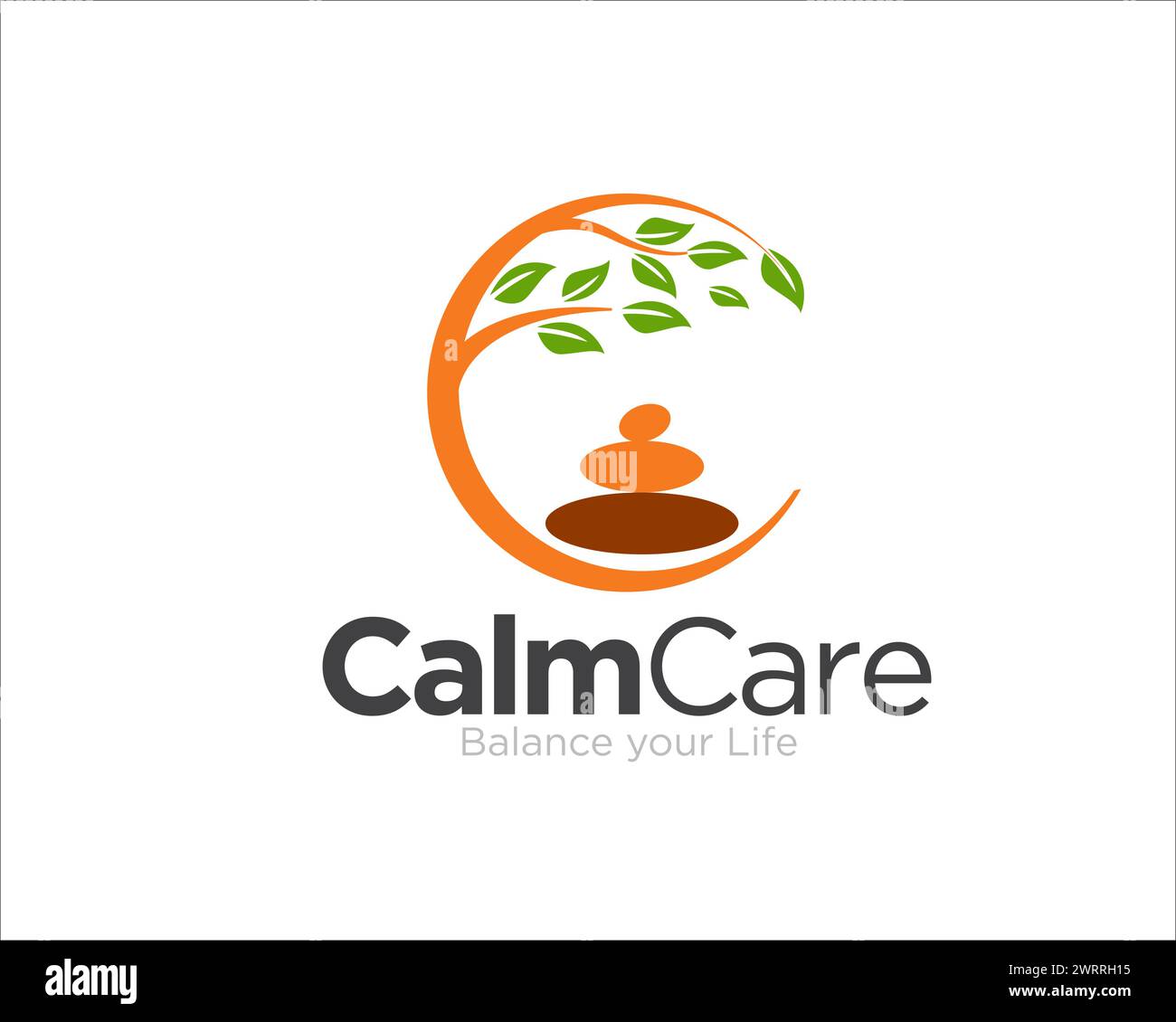 calm care logo designs for health balance and mental health Stock ...