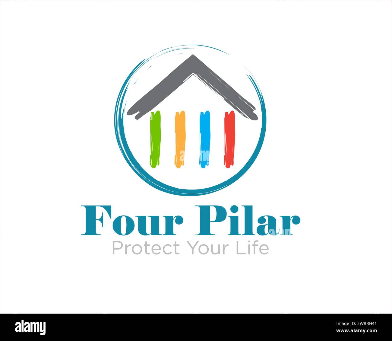 four pillar logo designs for health insurance logo and medical ...