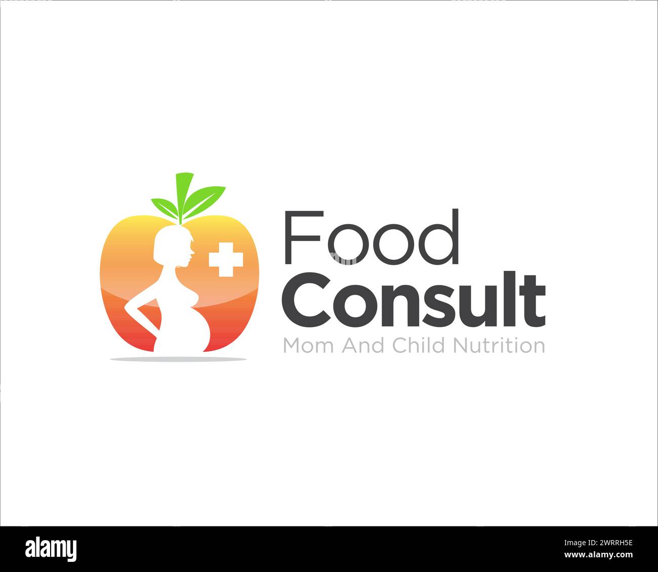 food consulting for pregnant nutrition food logo and heal service Stock ...