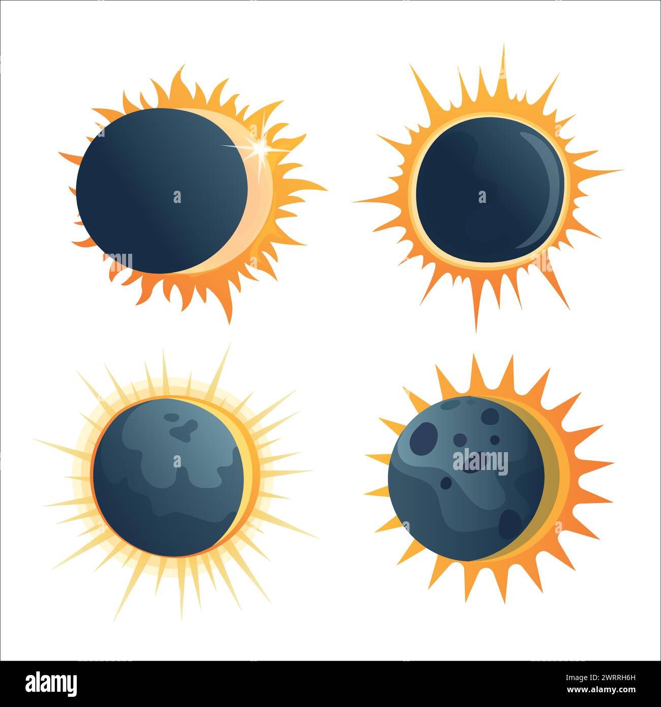 Set of solar eclipse compositions Stock Vector Image & Art - Alamy