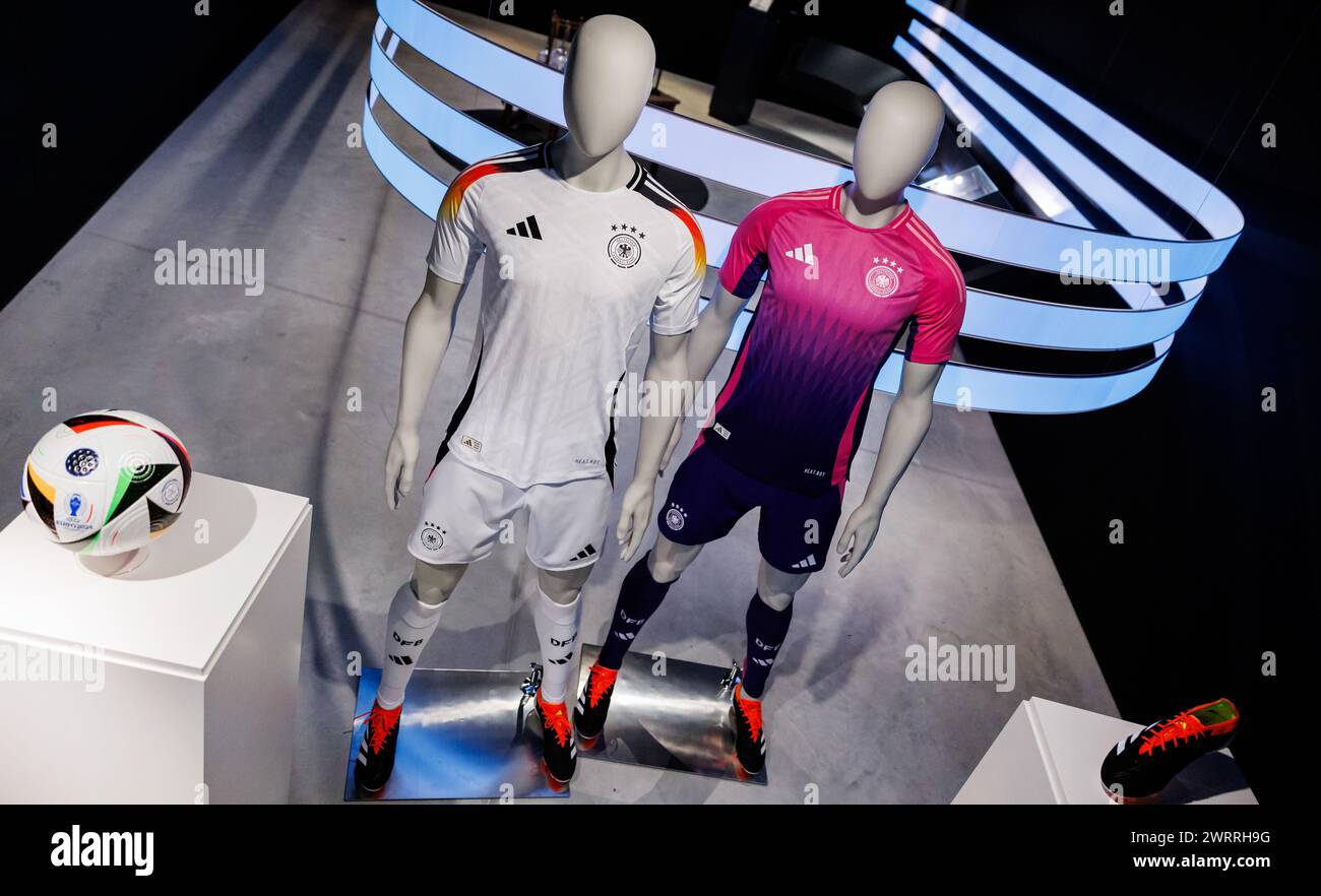 Herzogenaurach, Germany. 13th Mar, 2024. The official jerseys of the ...