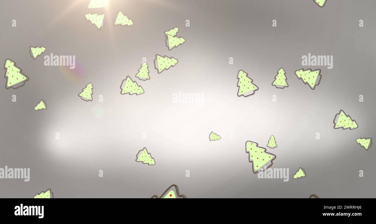 Image of fir trees falling over white background Stock Photo - Alamy